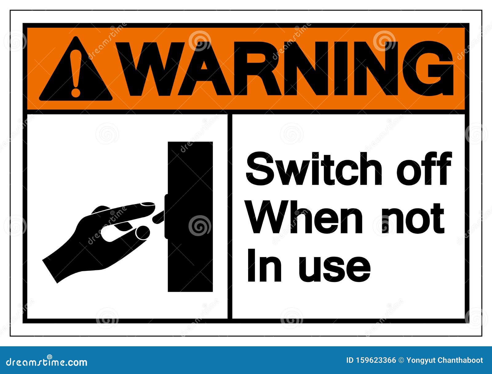 Warning Switch Off when Not in Use Symbol Sign, Vector Illustration ...