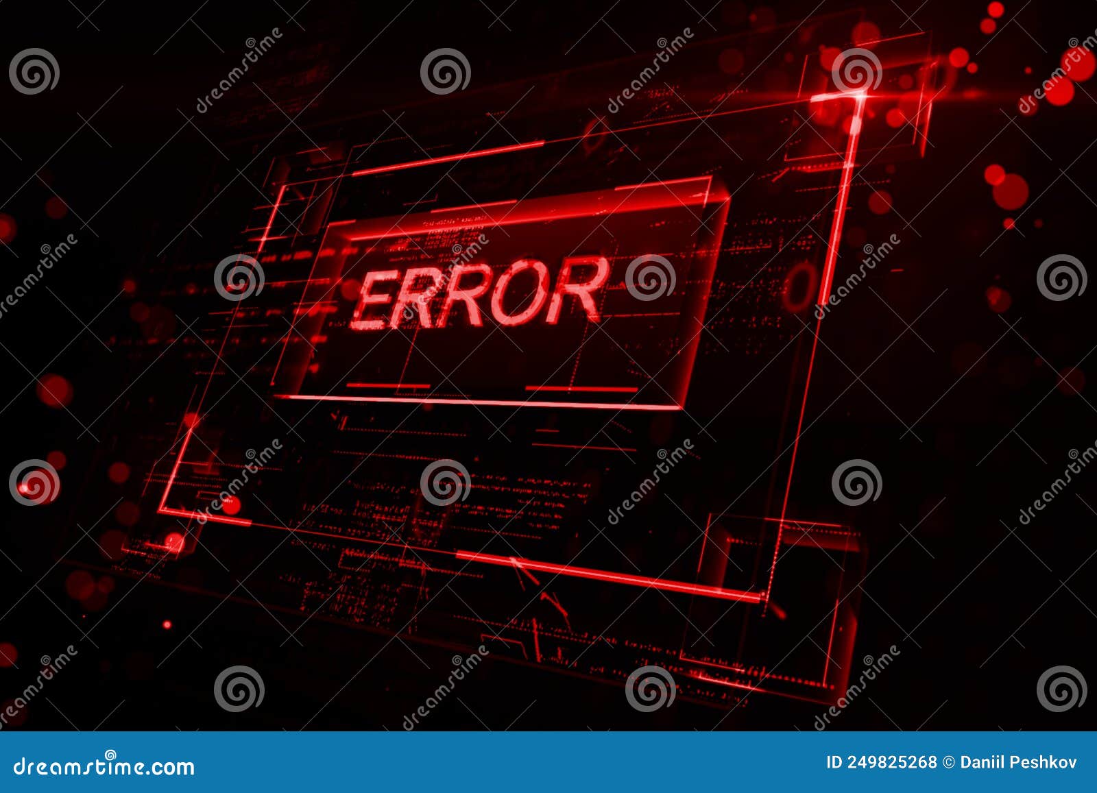 Warning System and Security Alarm Concept with Digital Red Error Word ...