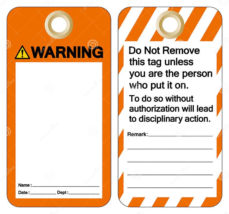 Warning Tag Template Label Symbol Sign, Vector Illustration, Isolate on ...