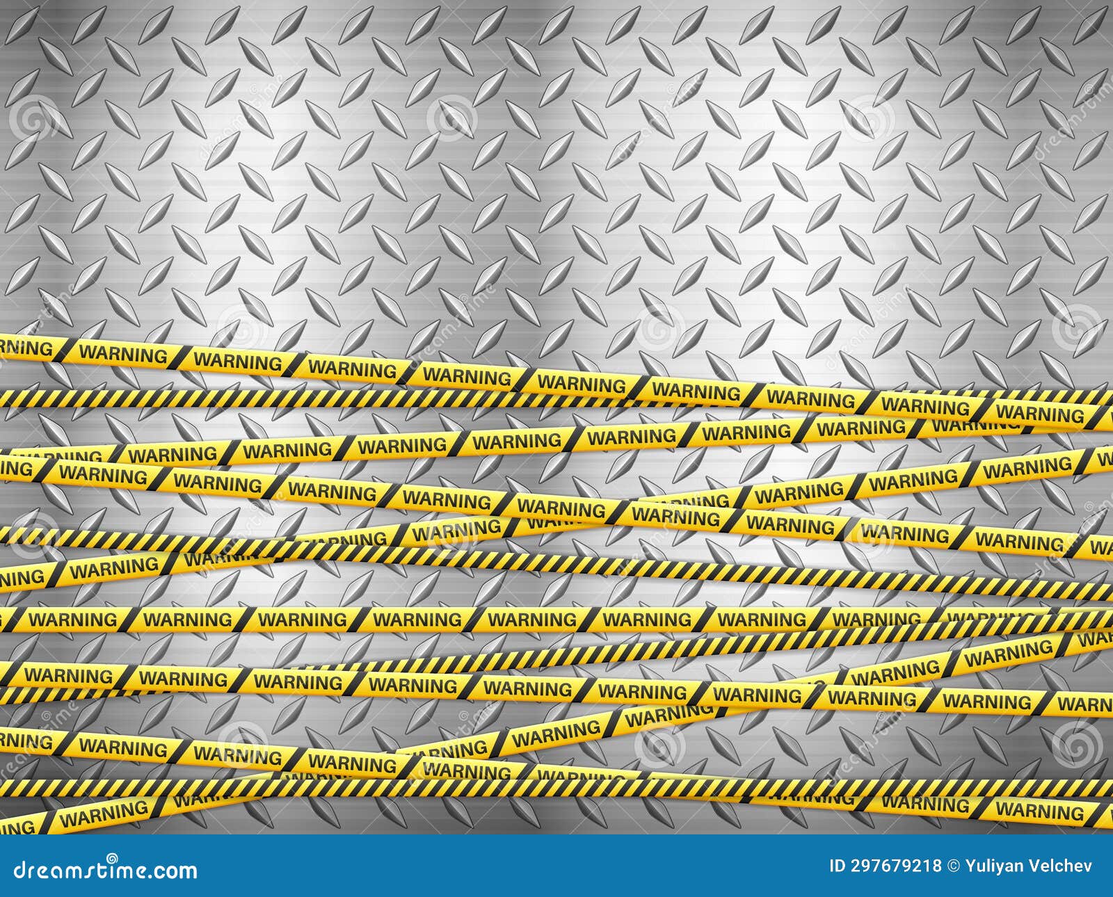 Warning Tape on Metal Background Stock Vector - Illustration of ...