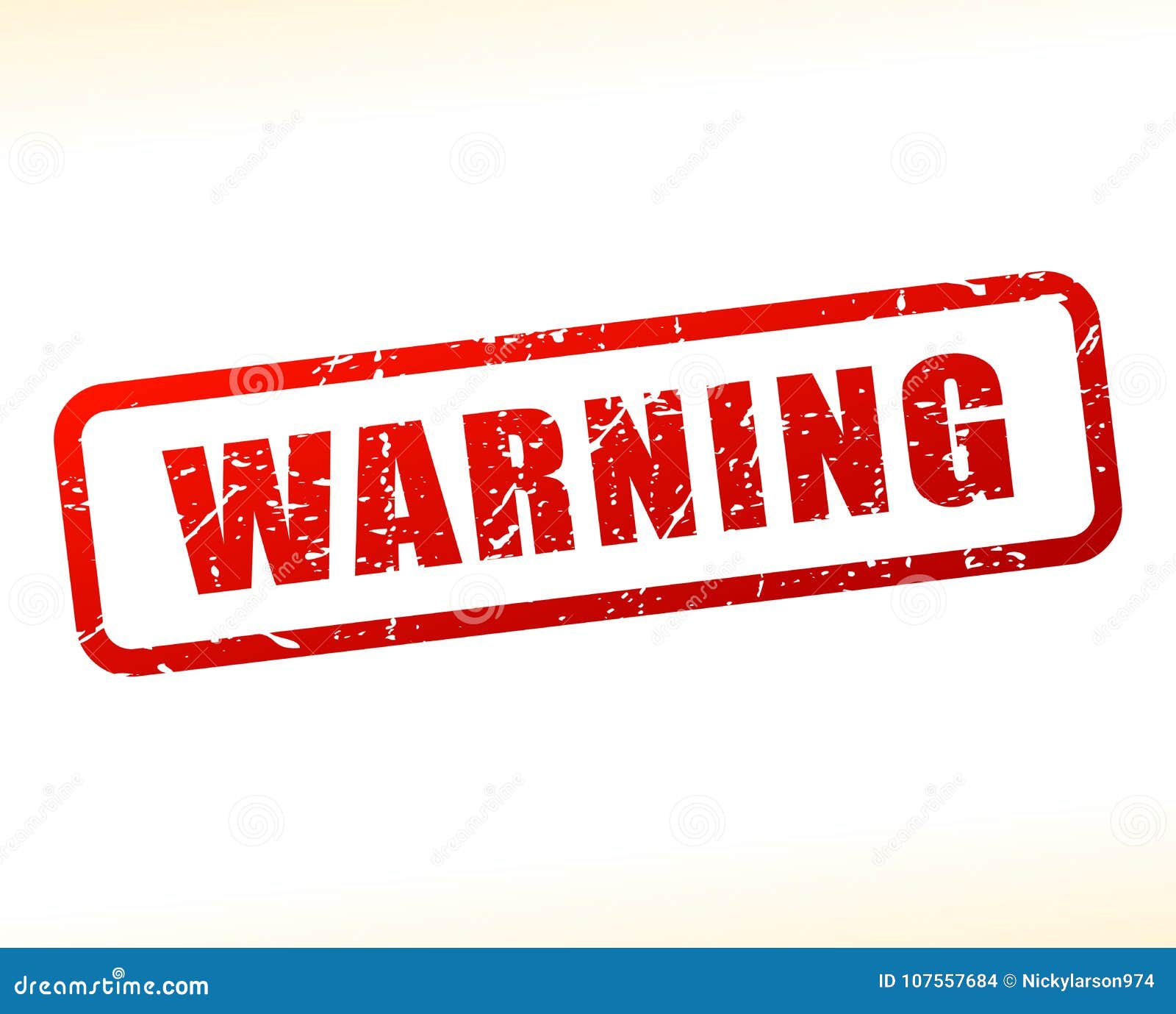 Warning Text Buffered on White Background Stock Vector - Illustration ...