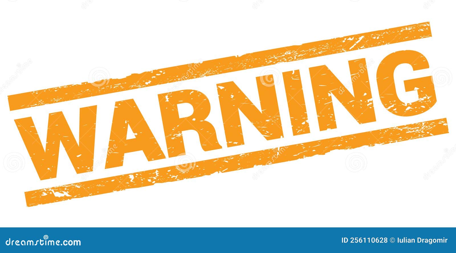 WARNING Text on Orange Rectangle Stamp Sign Stock Illustration ...