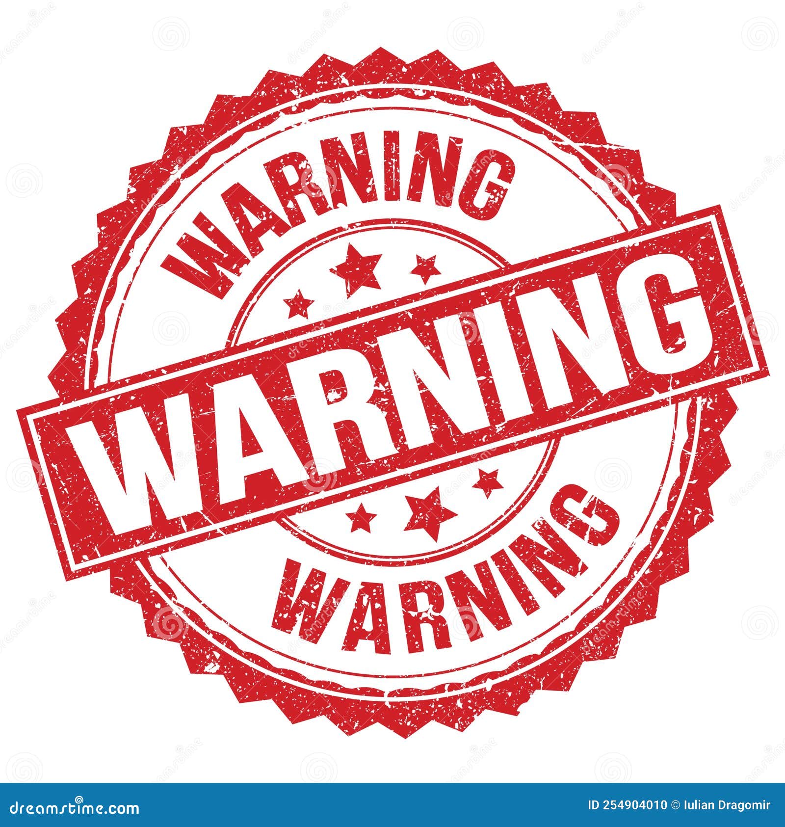 WARNING Text on Red Round Stamp Sign Stock Illustration - Illustration ...