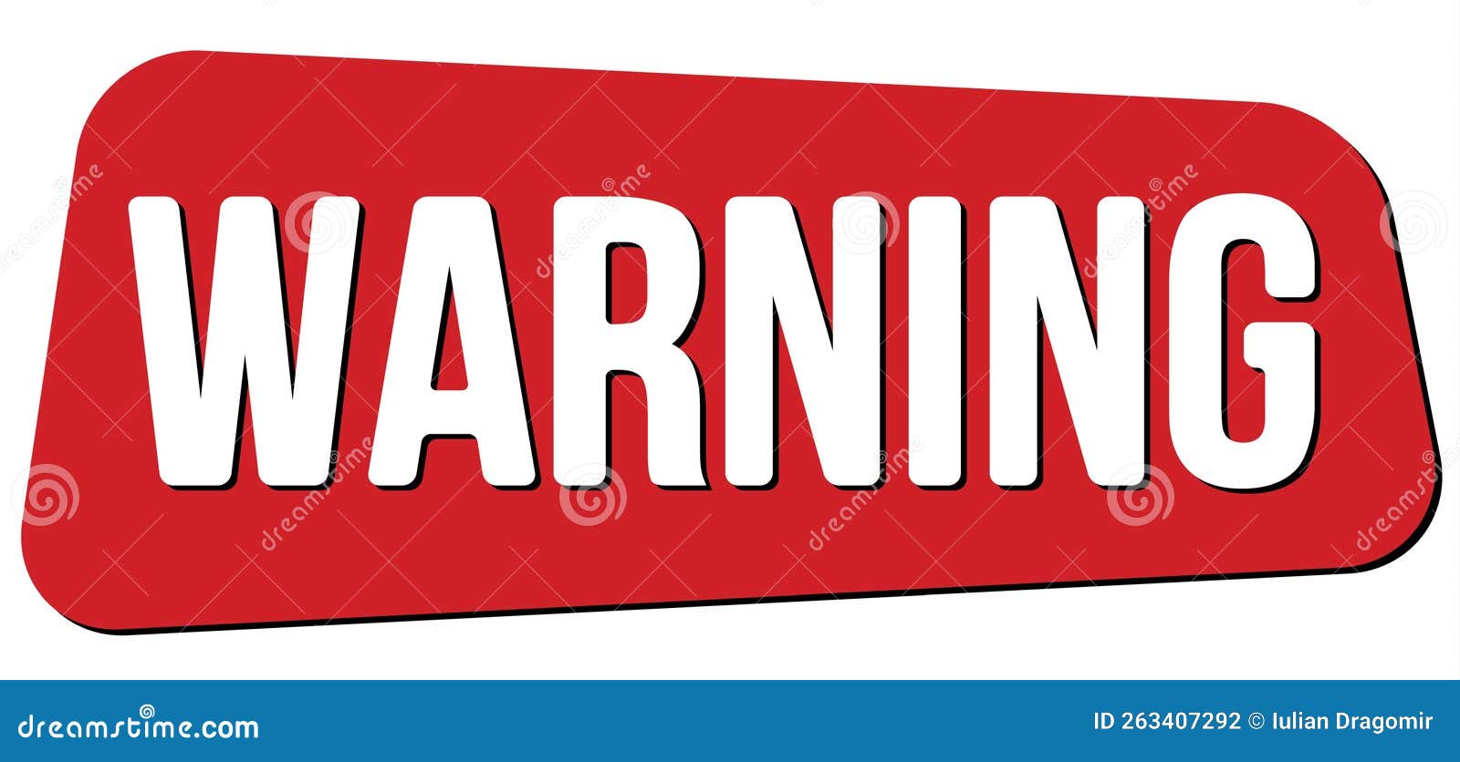 WARNING Text on Red Trapeze Stamp Sign Stock Illustration ...