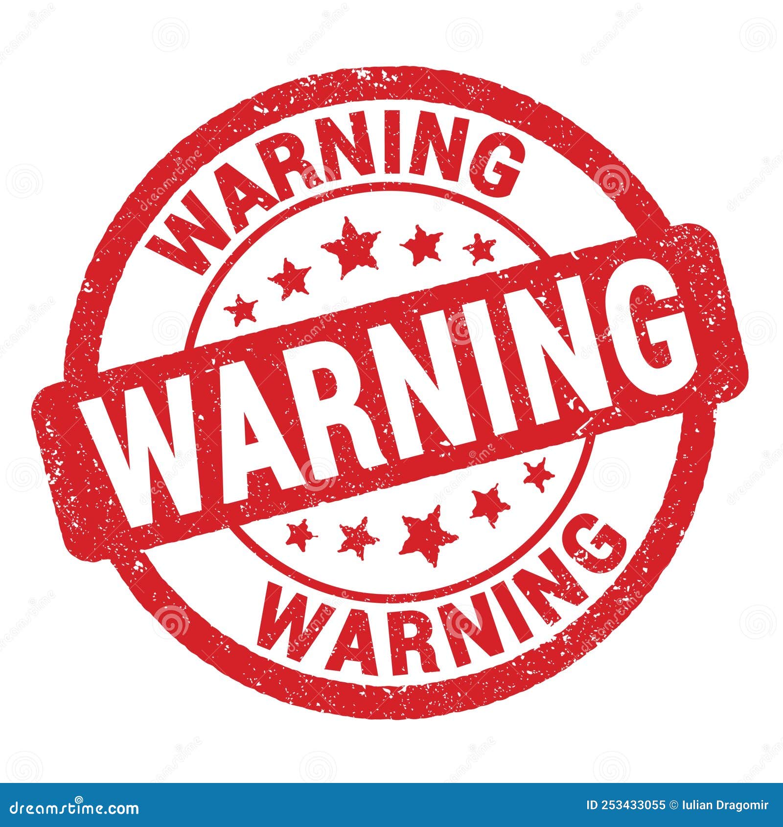 WARNING Text Written on Red Round Stamp Sign Stock Illustration ...