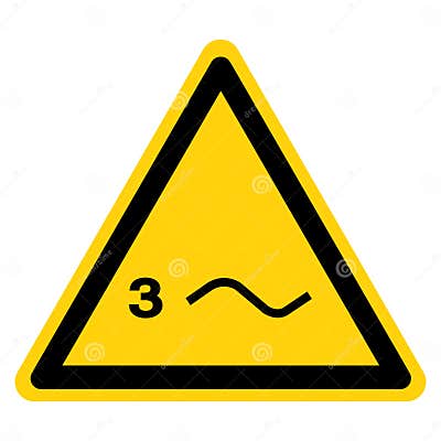 Warning Three Phase Power Symbol Sign, Vector Illustration, Isolate on ...