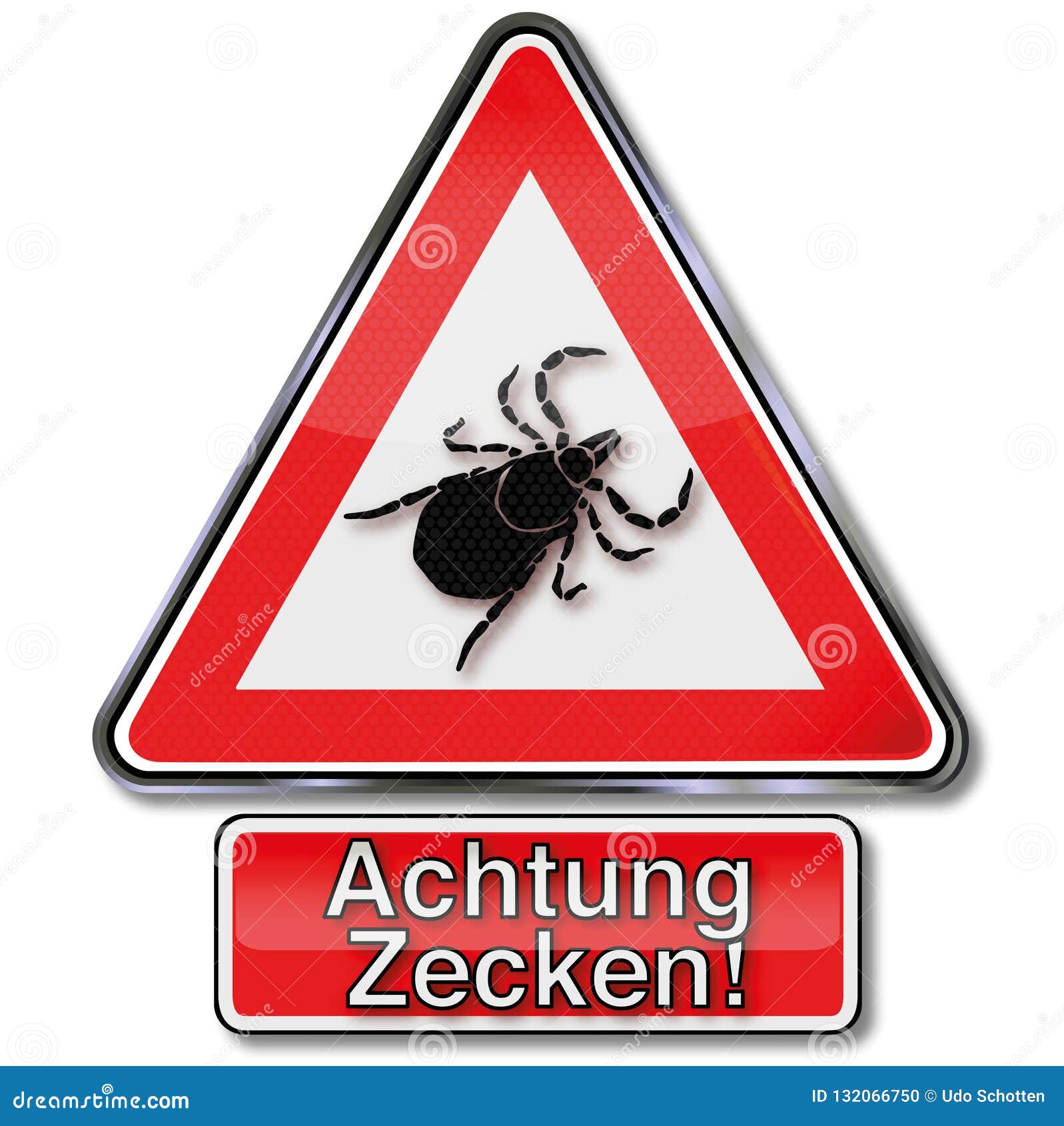Warning of ticks stock vector. Illustration of disease - 132066750