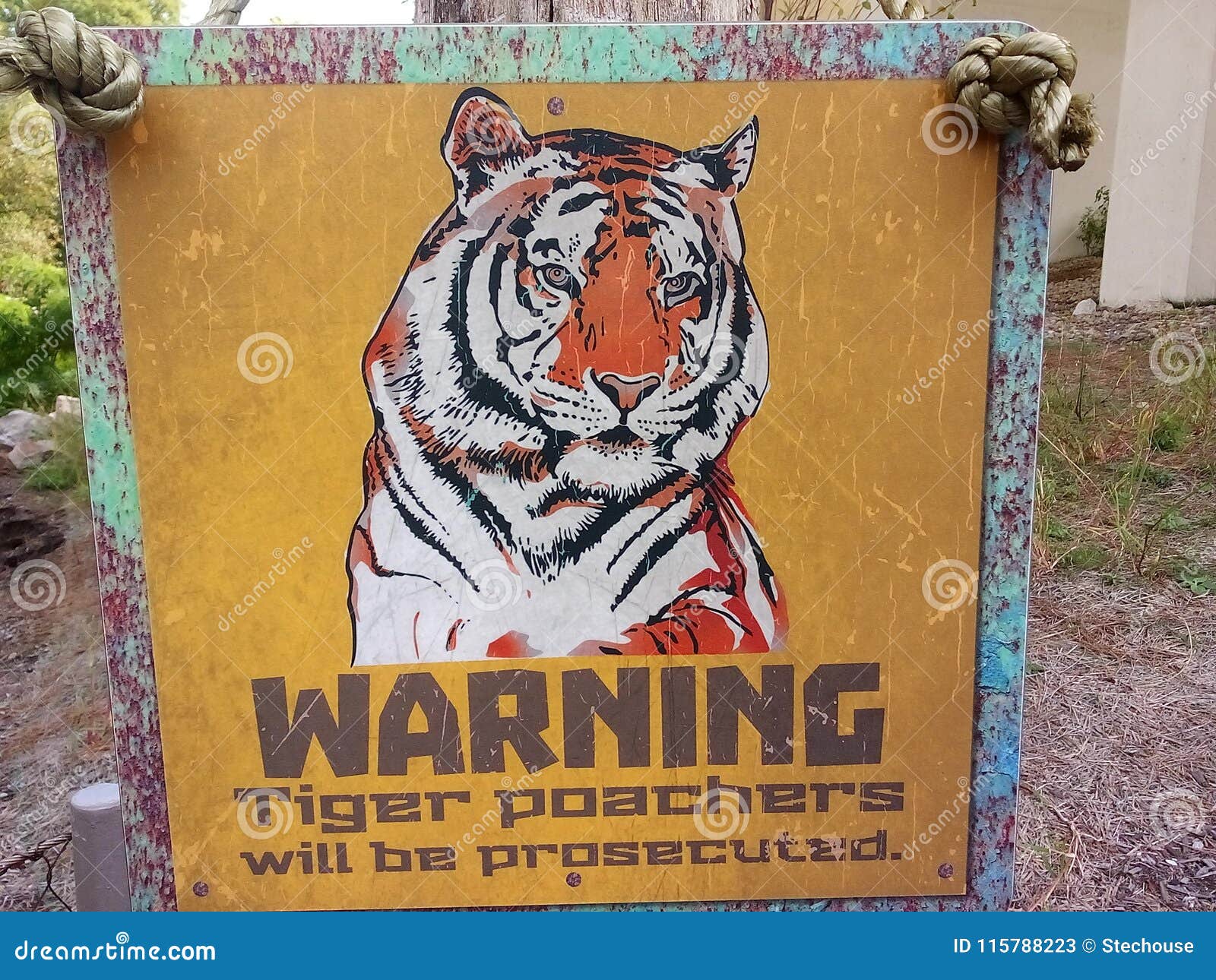 WARNING! - Tiger Poaches Will Be Prosecuted! Stock Image - Image of ...