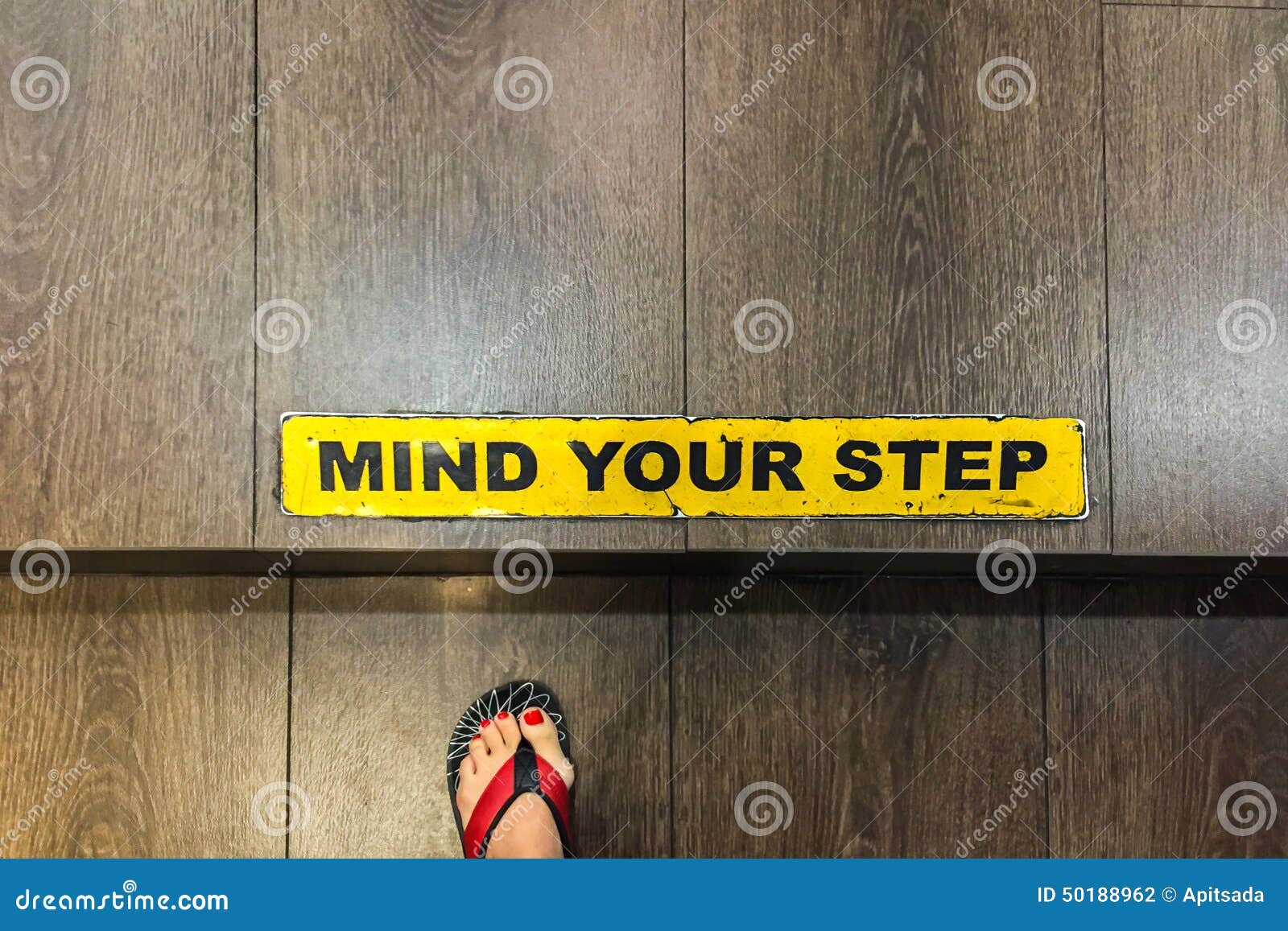 Warning to fall down. stock photo. Image of sign, step - 50188962