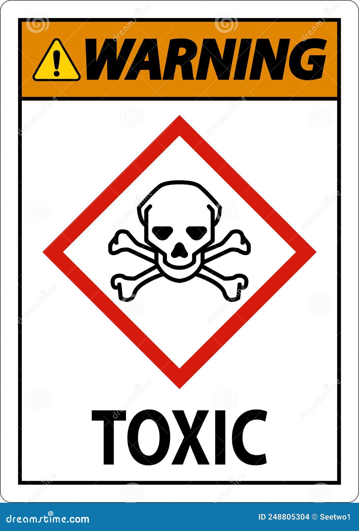 Warning Toxic GHS Sign on White Background Stock Vector - Illustration ...