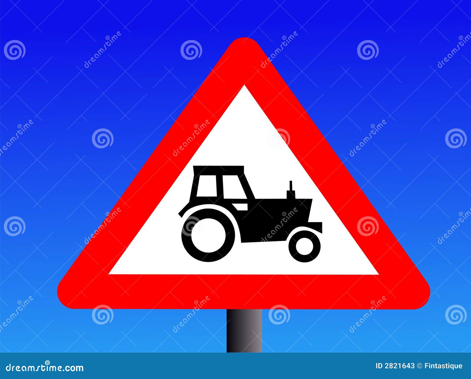 Warning tractor sign stock vector. Illustration of farm - 2821643