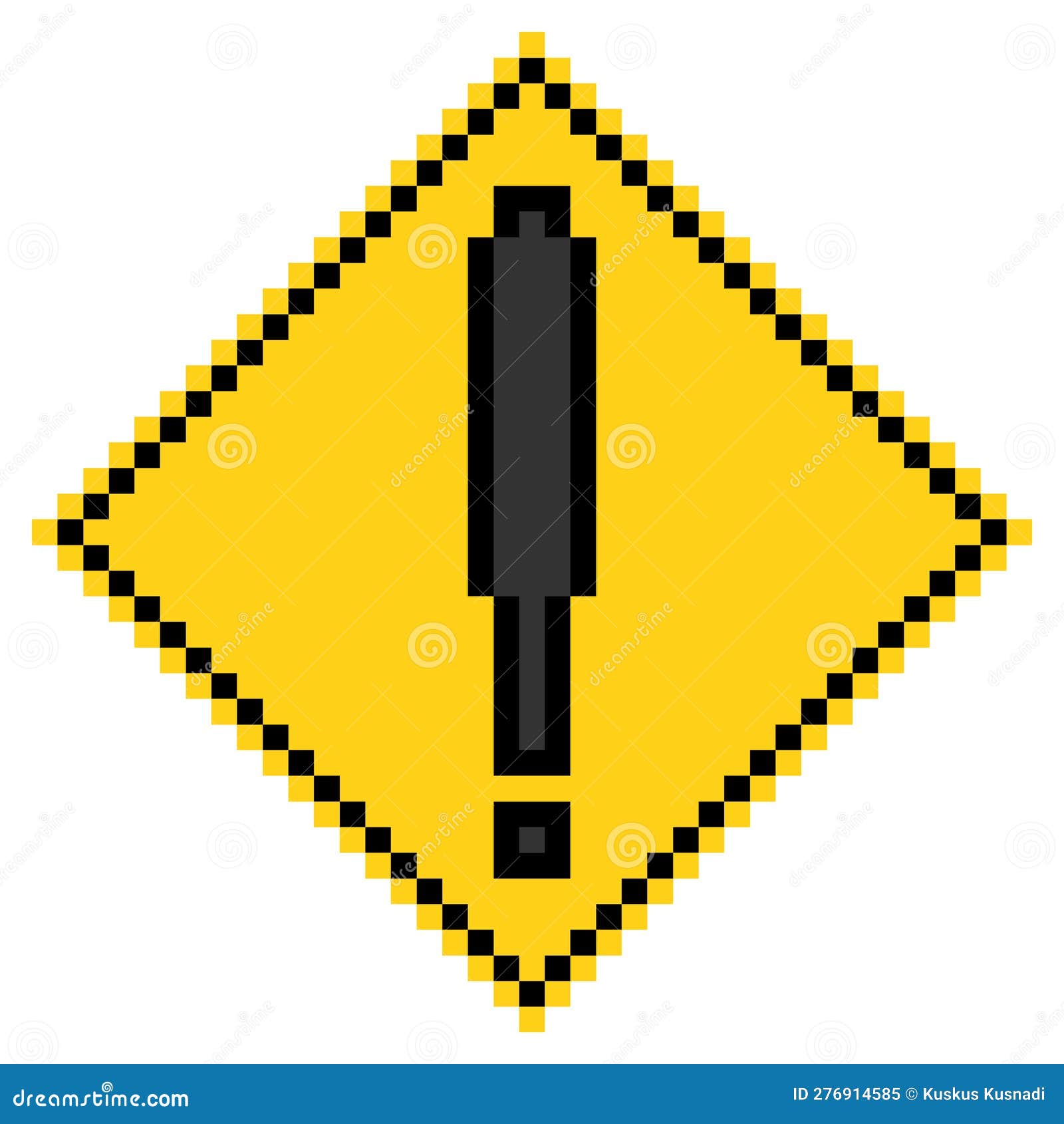 Warning Traffic Sign with Exclamation Mark Symbol Pixel Art Stock ...