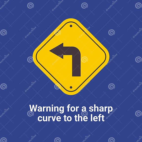 Warning Traffic Signs, Warning for a Sharp Curve To the Left Stock ...
