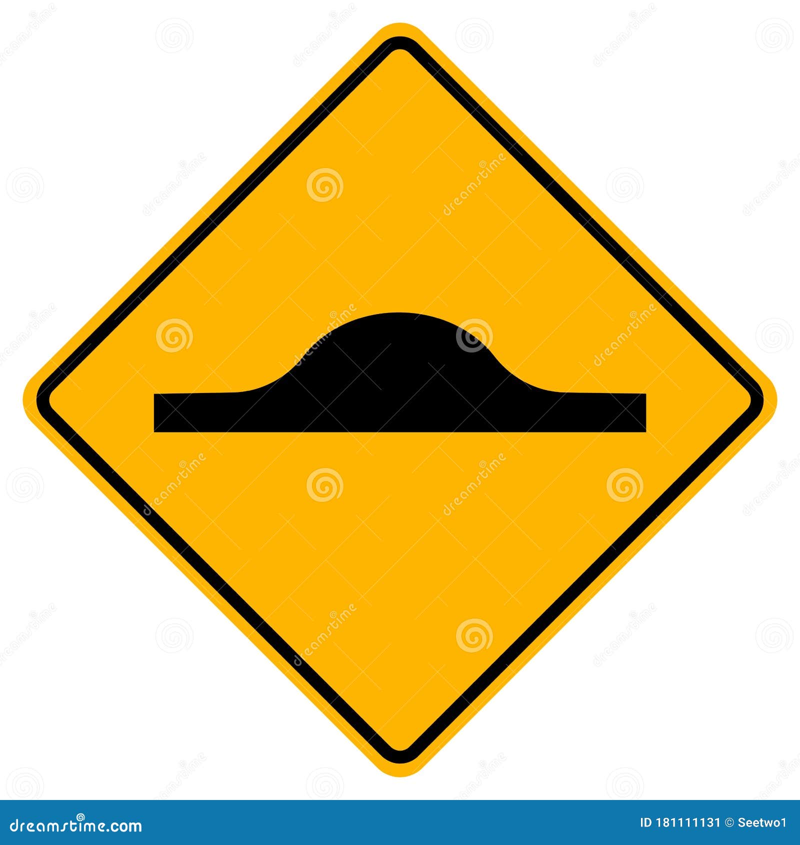 Speed Hump Traffic Sign Stock Photography | CartoonDealer.com #163809716