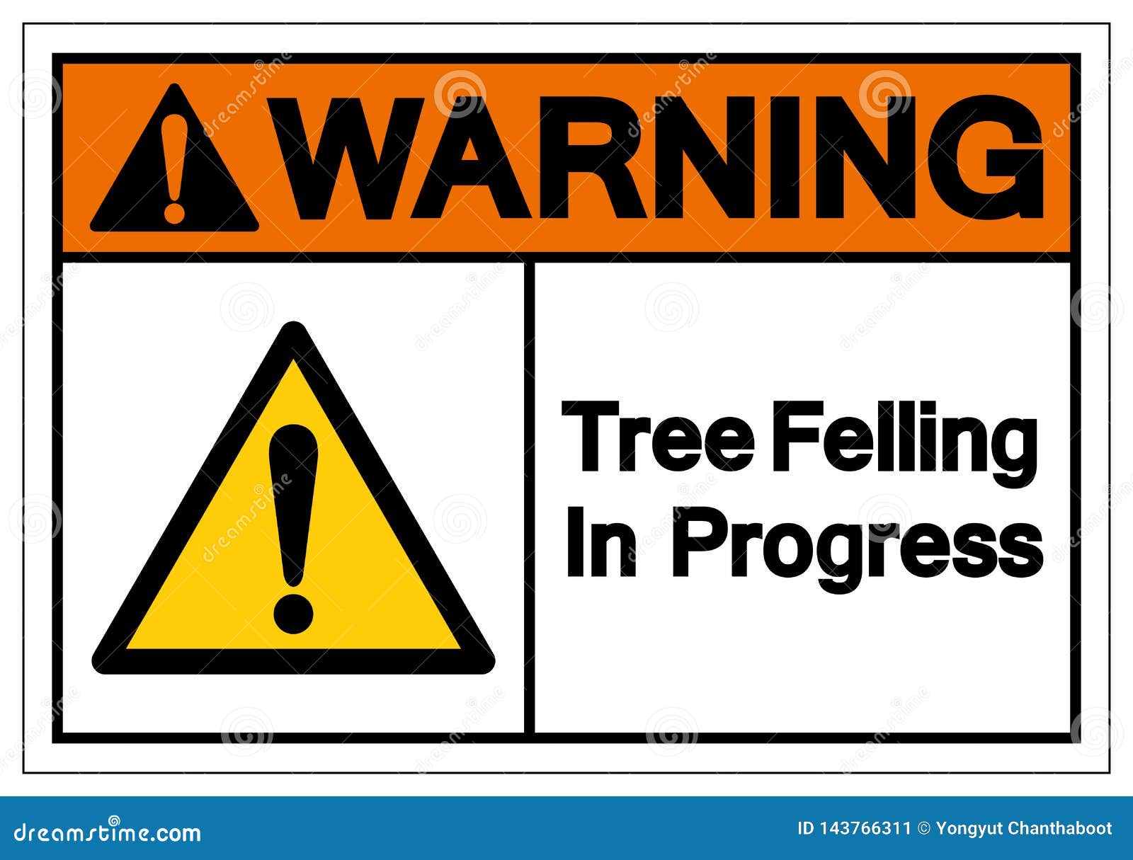 Warning Tree Felling in Progress Symbol Sign, Vector Illustration ...