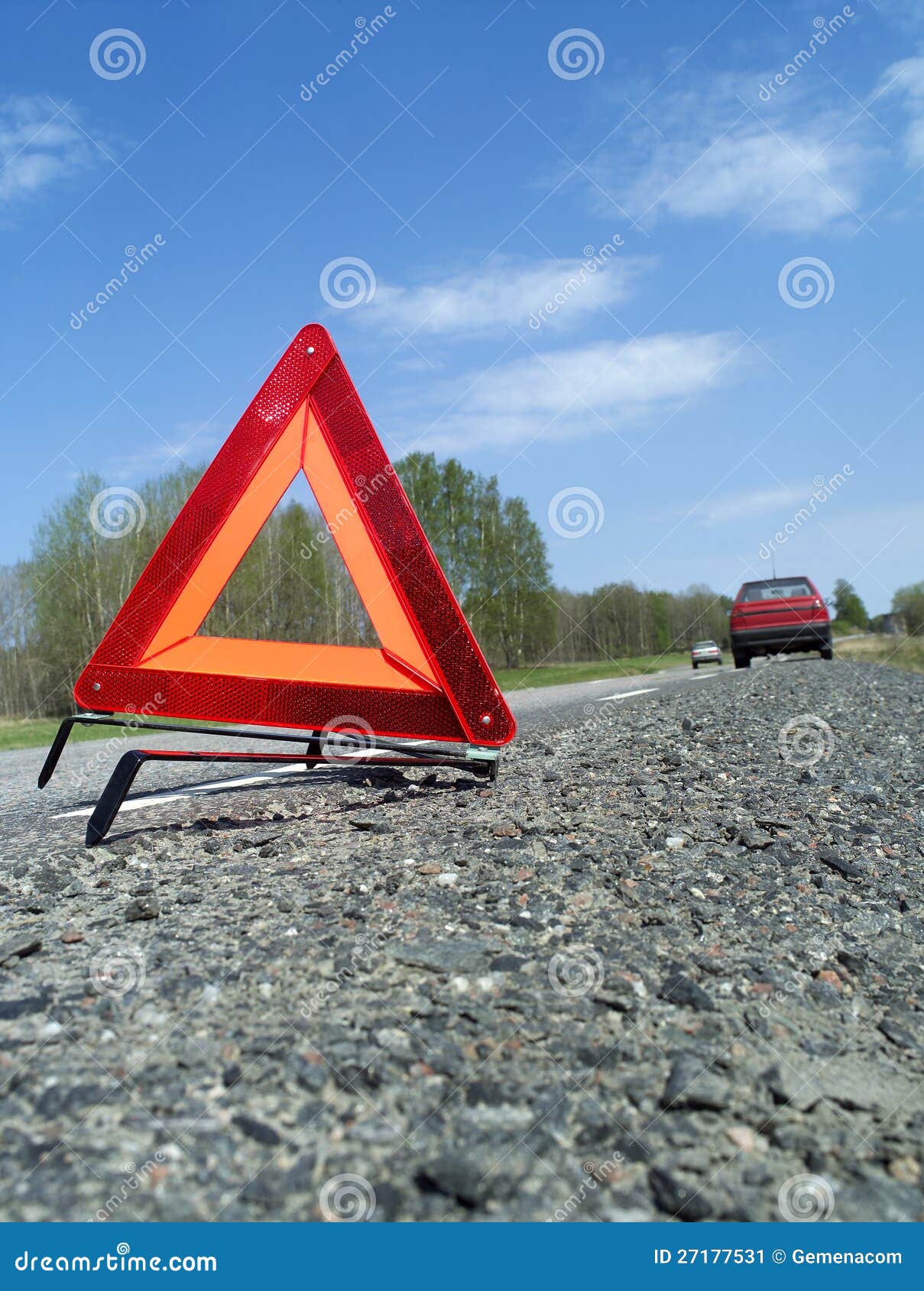 Warning Triangle stock image. Image of shoulder, breakdown - 27177531