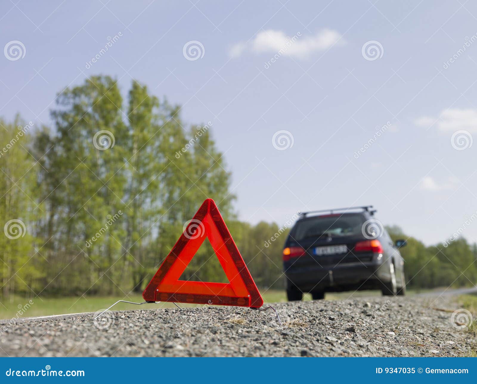 Warning triangle stock image. Image of engine, road, signal - 9347035