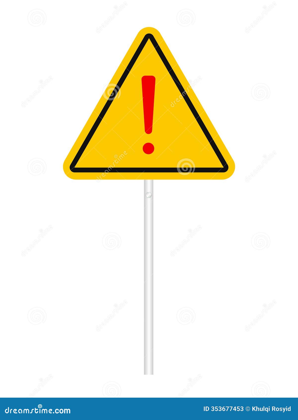 Warning Triangle with Exclamation Mark and Pole Stock Illustration ...