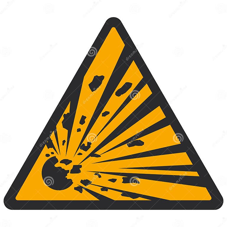 WARNING PICTOGRAM, EXPLOSIVE MATERIALS ISO 7010 - W002 Stock Vector ...