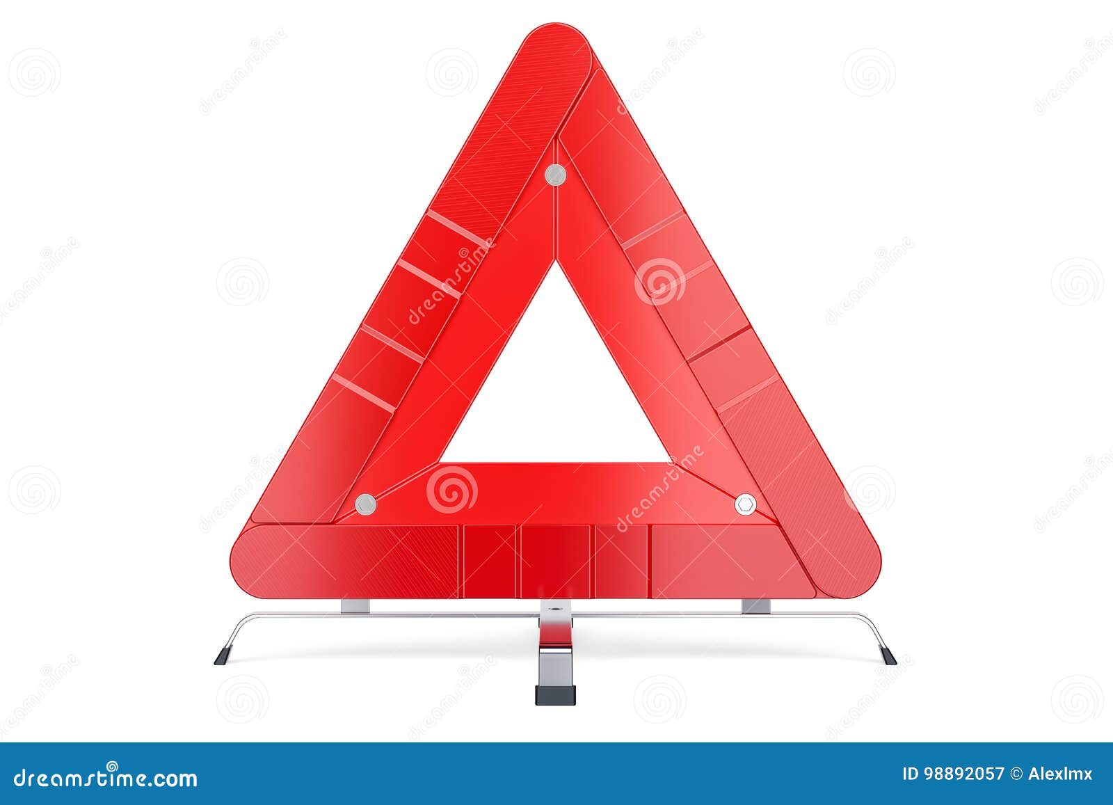 Warning Triangle, Front View. 3D Rendering Stock Illustration ...