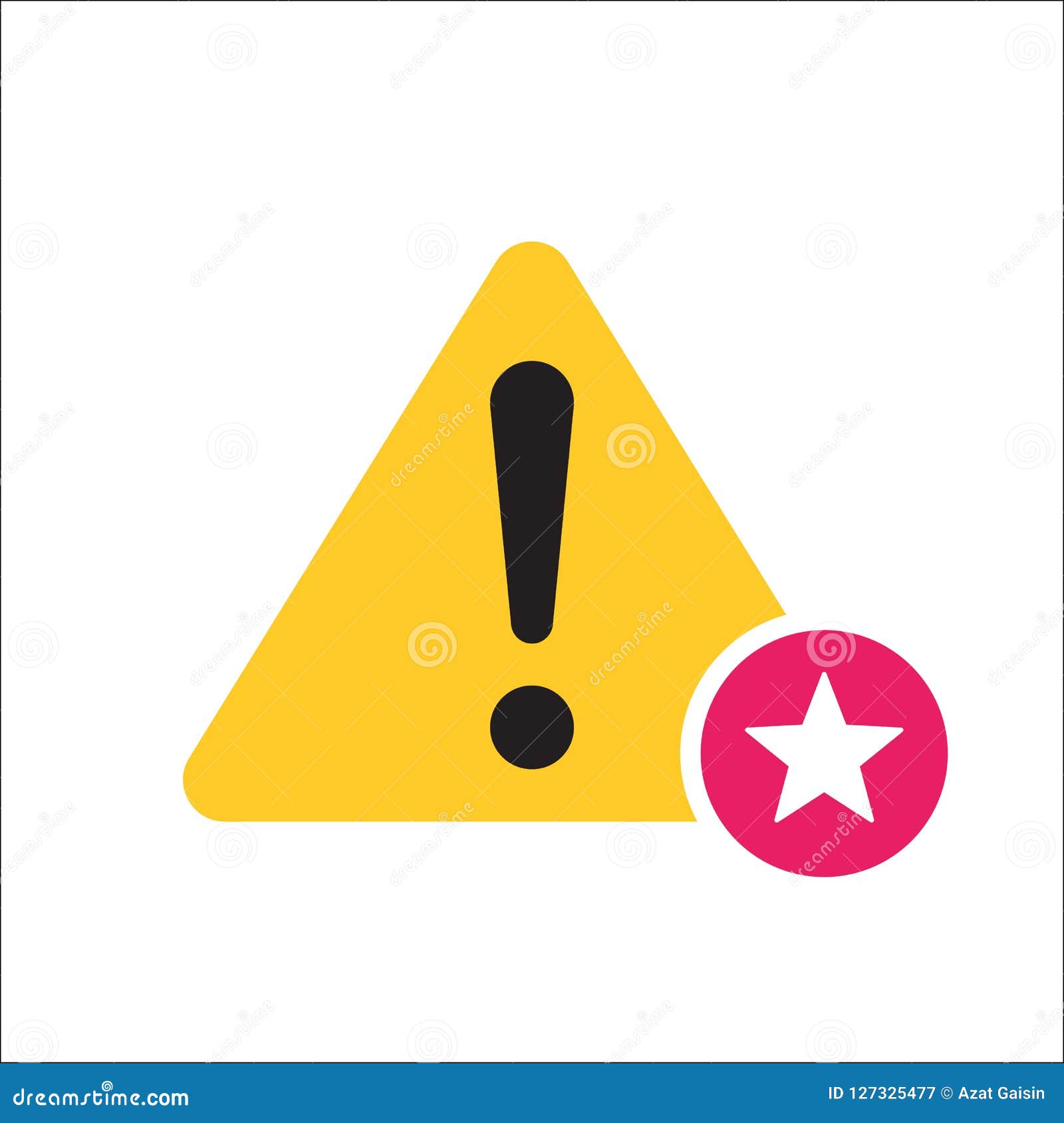 Warning Triangle Icon, Error, Alert, Problem, Failure Icon with Star ...