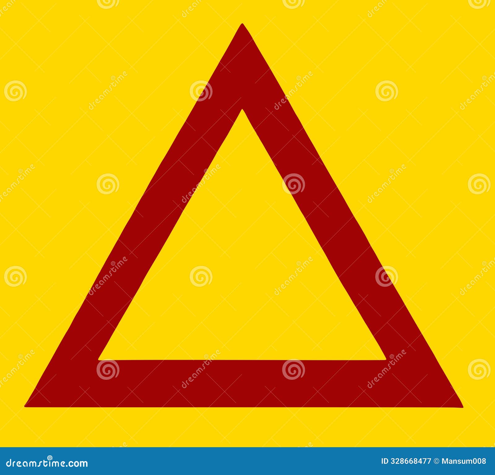 Warning Triangle Icon on Yellow Background Stock Illustration ...