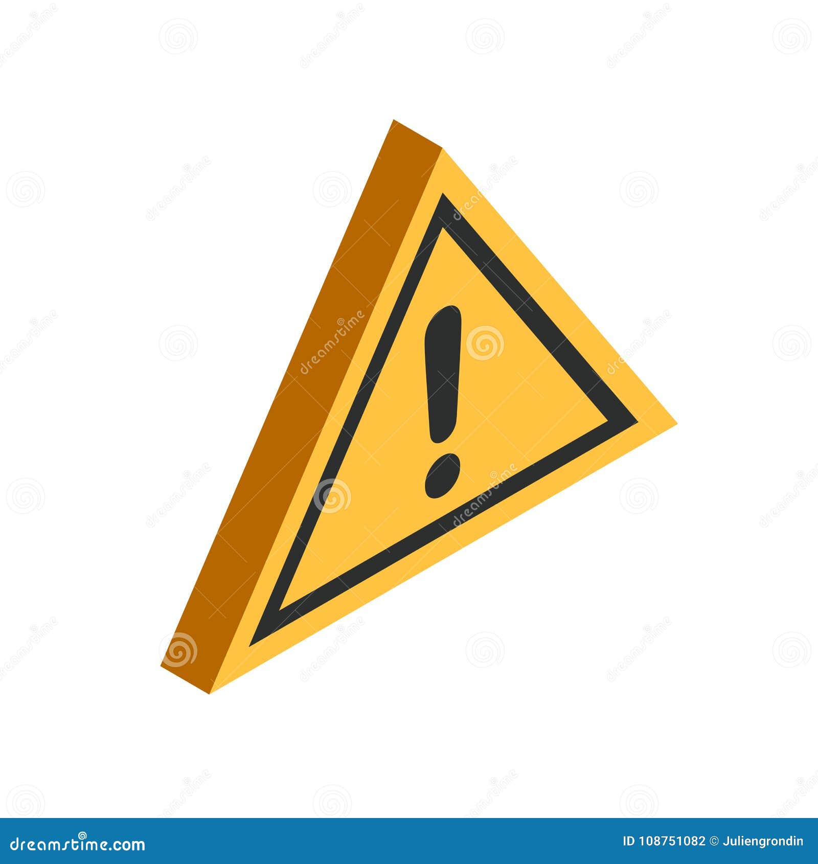 Warning Triangle Isometric Icon Stock Illustration - Illustration of ...