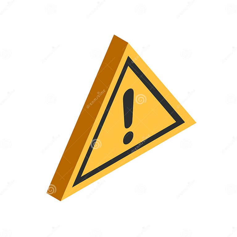 Warning Triangle Isometric Icon Stock Illustration - Illustration of ...