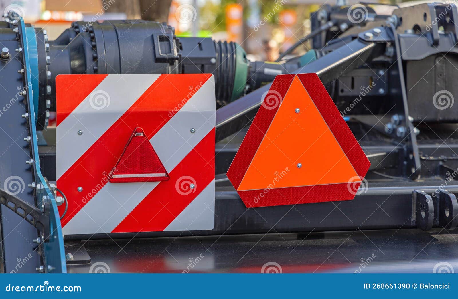 Warning Triangle Machinery stock photo. Image of retro - 268661390