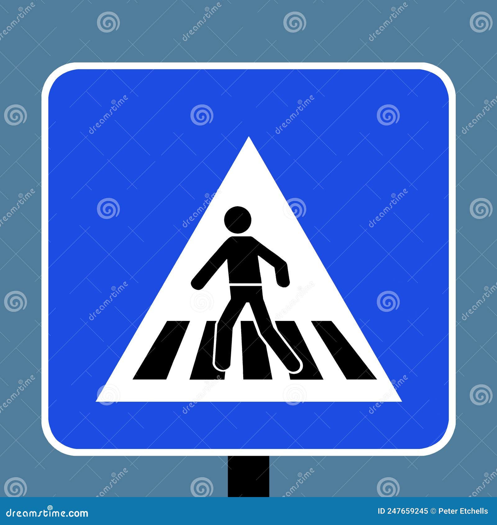 Warning Triangle Pedestrian Crossing Stock Vector - Illustration of ...