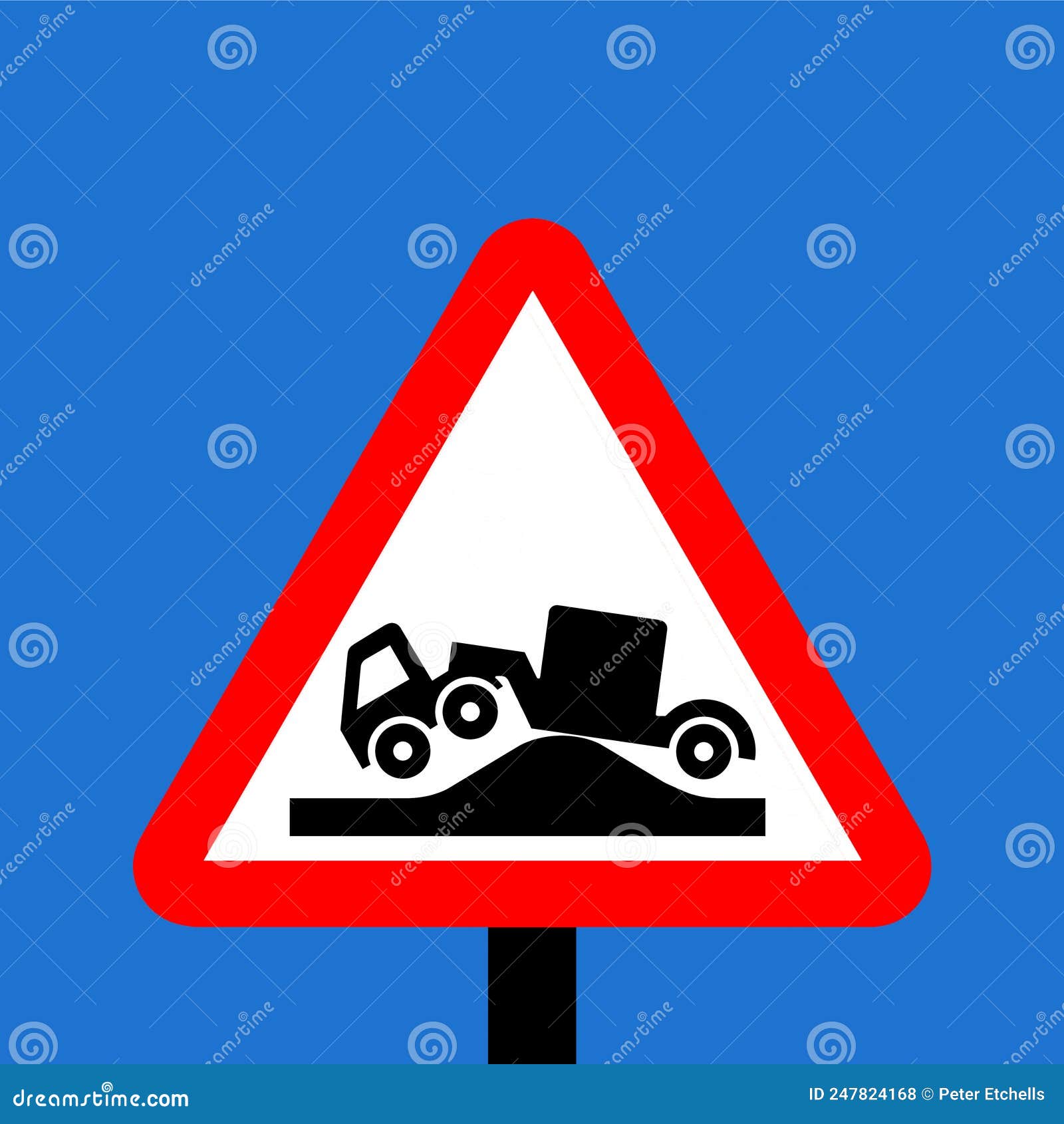 Warning Triangle Risk of Grounding Traffic Stock Vector - Illustration ...