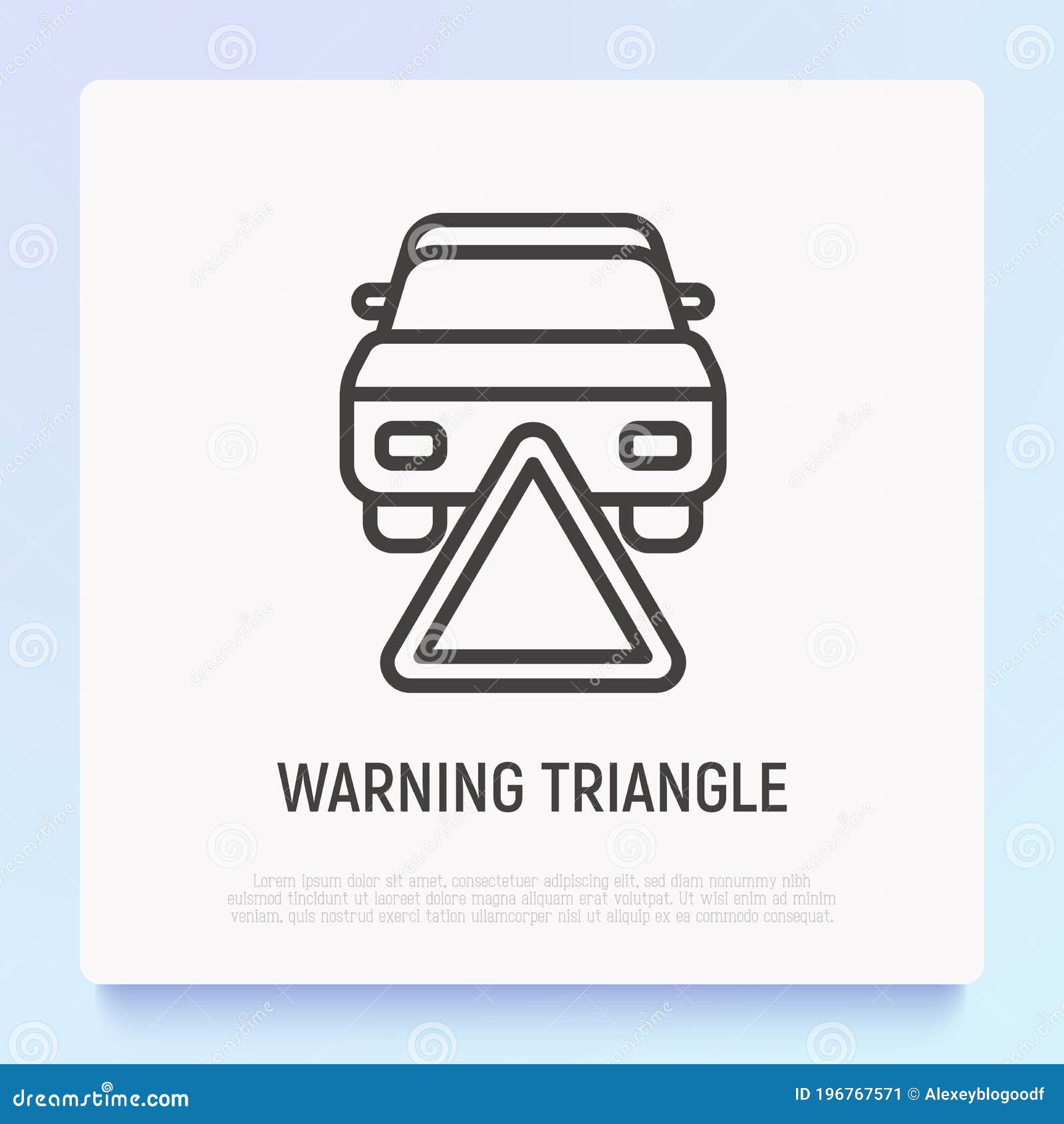 Warning Triangle on the Road. Car Accident Stock Vector - Illustration ...