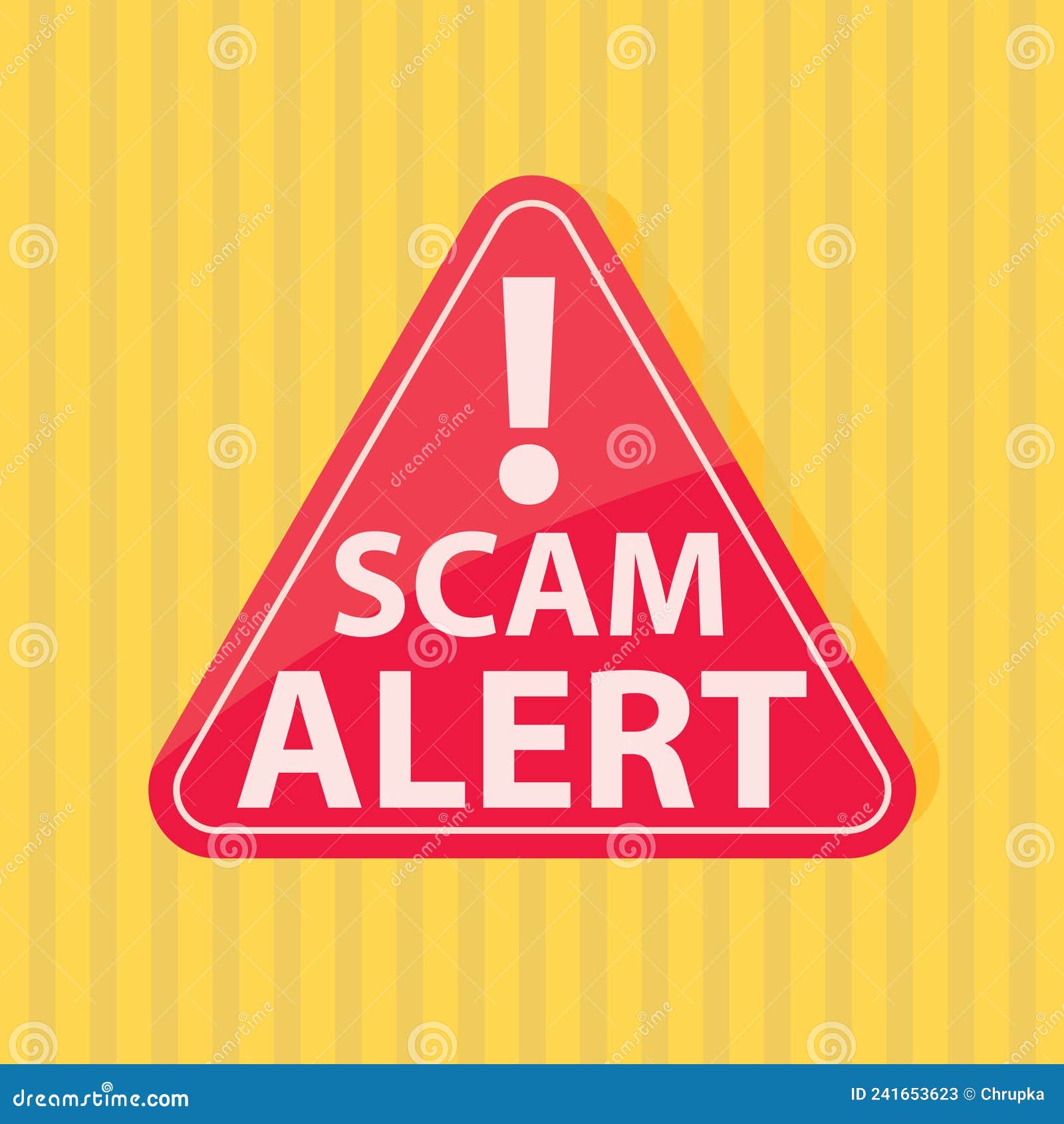 Warning Triangle with Scam Alert Text Stock Vector - Illustration of ...