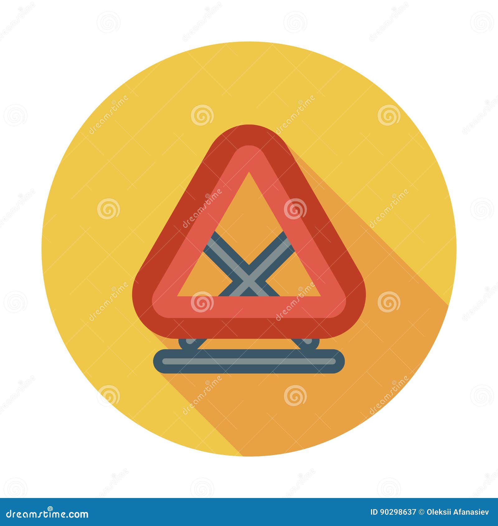 Warning Triangle Single Flat Icon. Stock Vector - Illustration of ...