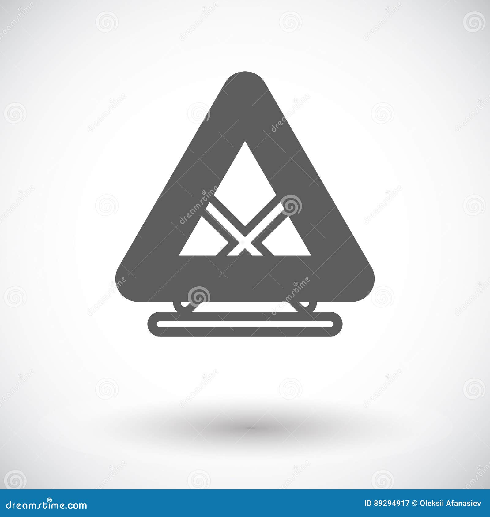 Warning Triangle Single Icon. Stock Vector - Illustration of drawing ...