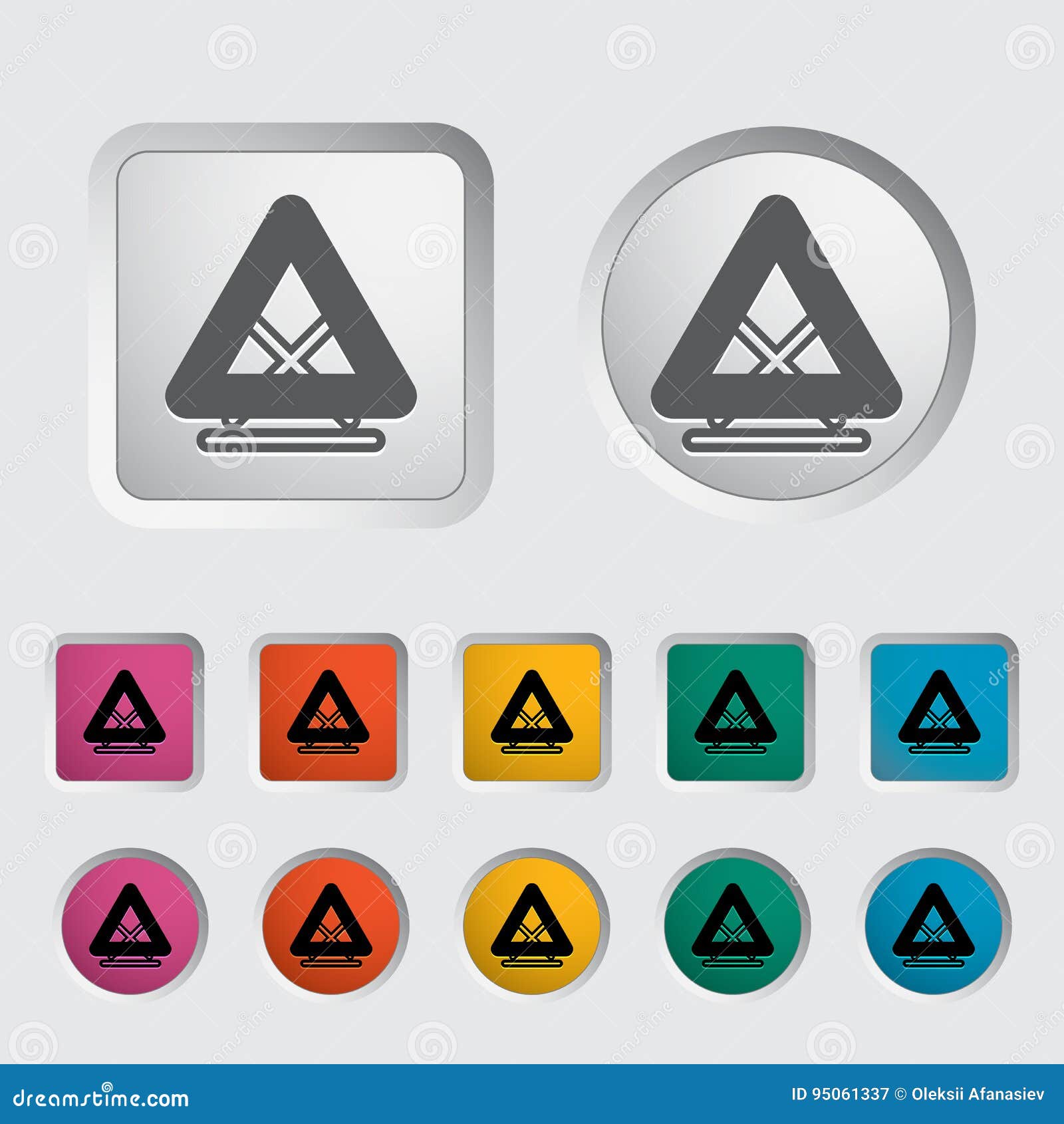 Warning Triangle Single Icon. Stock Vector - Illustration of clip ...