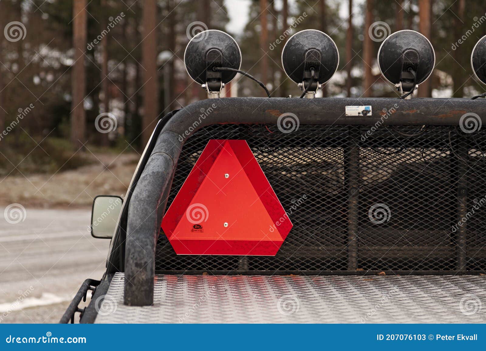 Warning Triangle for Slow-moving Vehicles Stock Image - Image of emblem ...