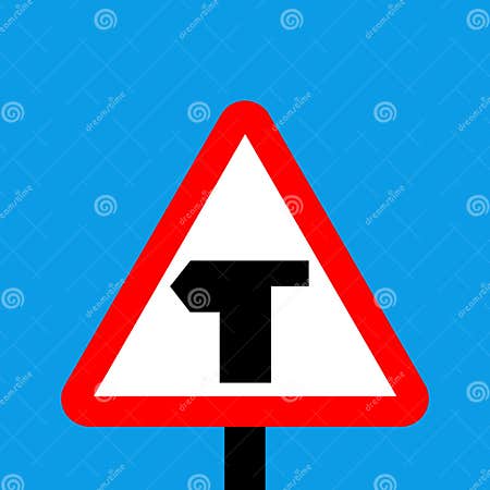 Warning Triangle T-Junction with Priority Over Vehicles from the Stock ...