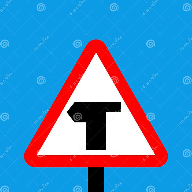 Warning Triangle T-Junction with Priority Over Vehicles from the Stock ...