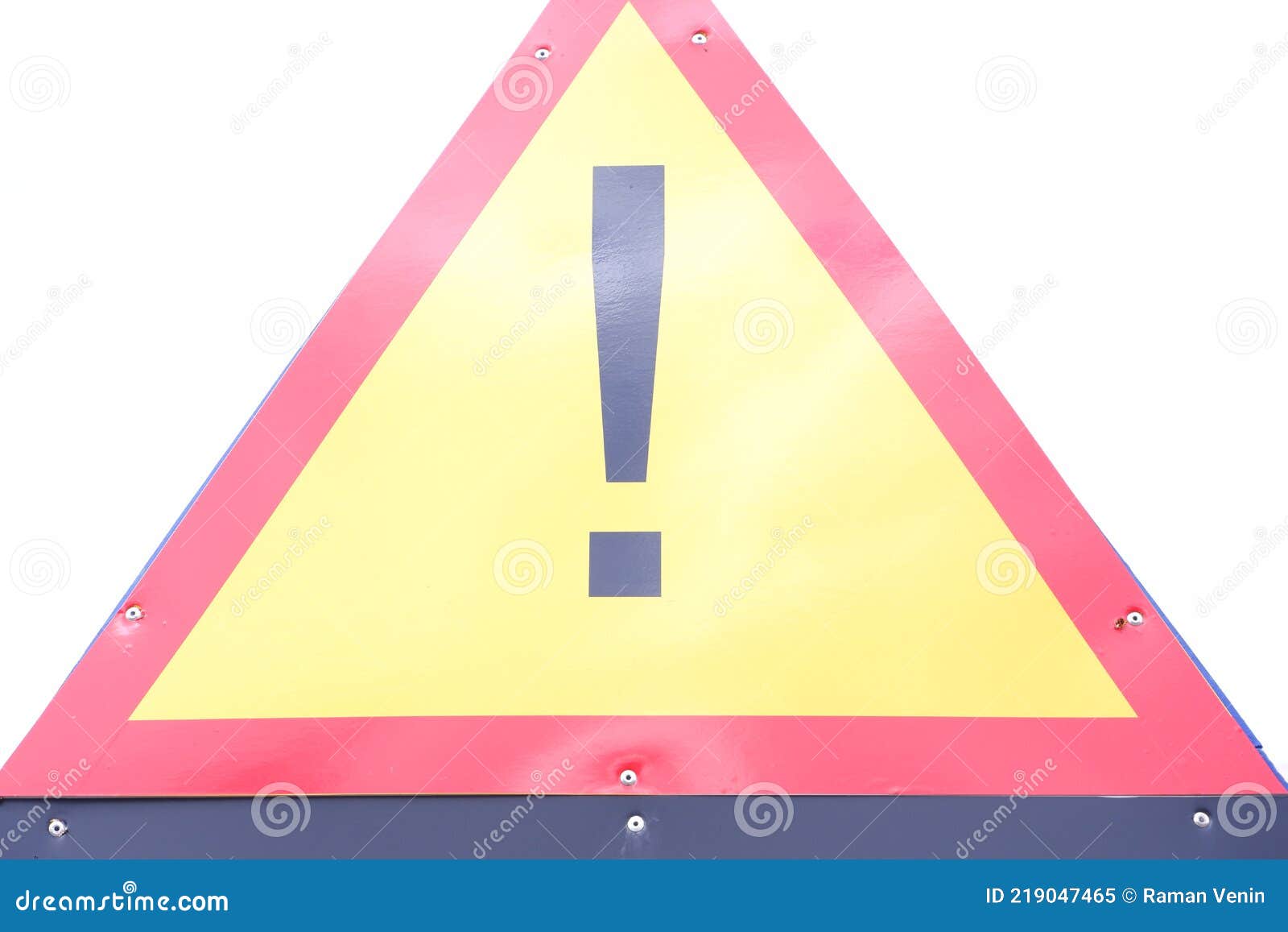 Warning Triangular Red and Yellow Hazard Sign, Taken Outside and ...