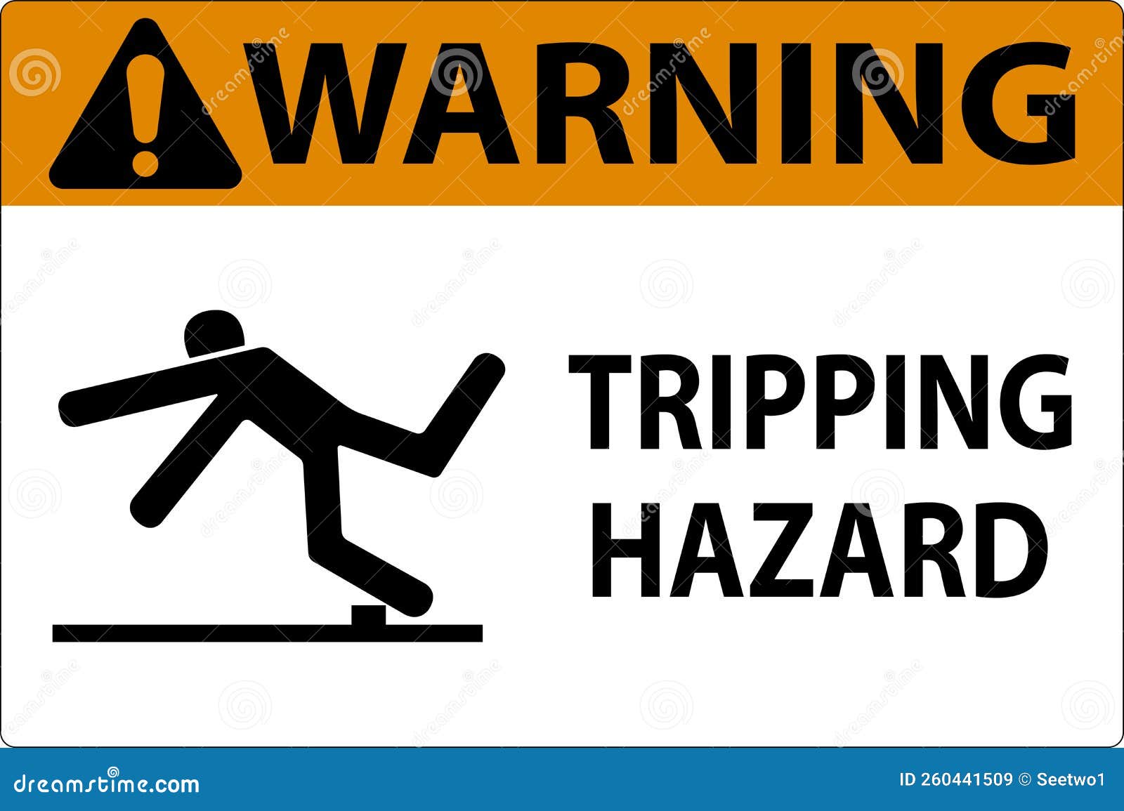 Warning Tripping Hazard Symbol Sign ,Vector Illustration, Isolate On ...