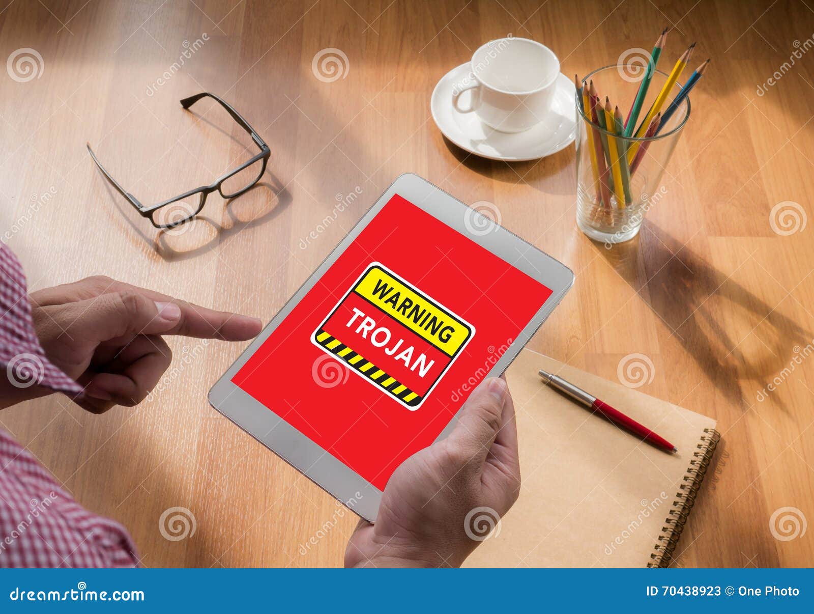 Warning Trojan Concept stock illustration. Illustration of cloud - 70438923