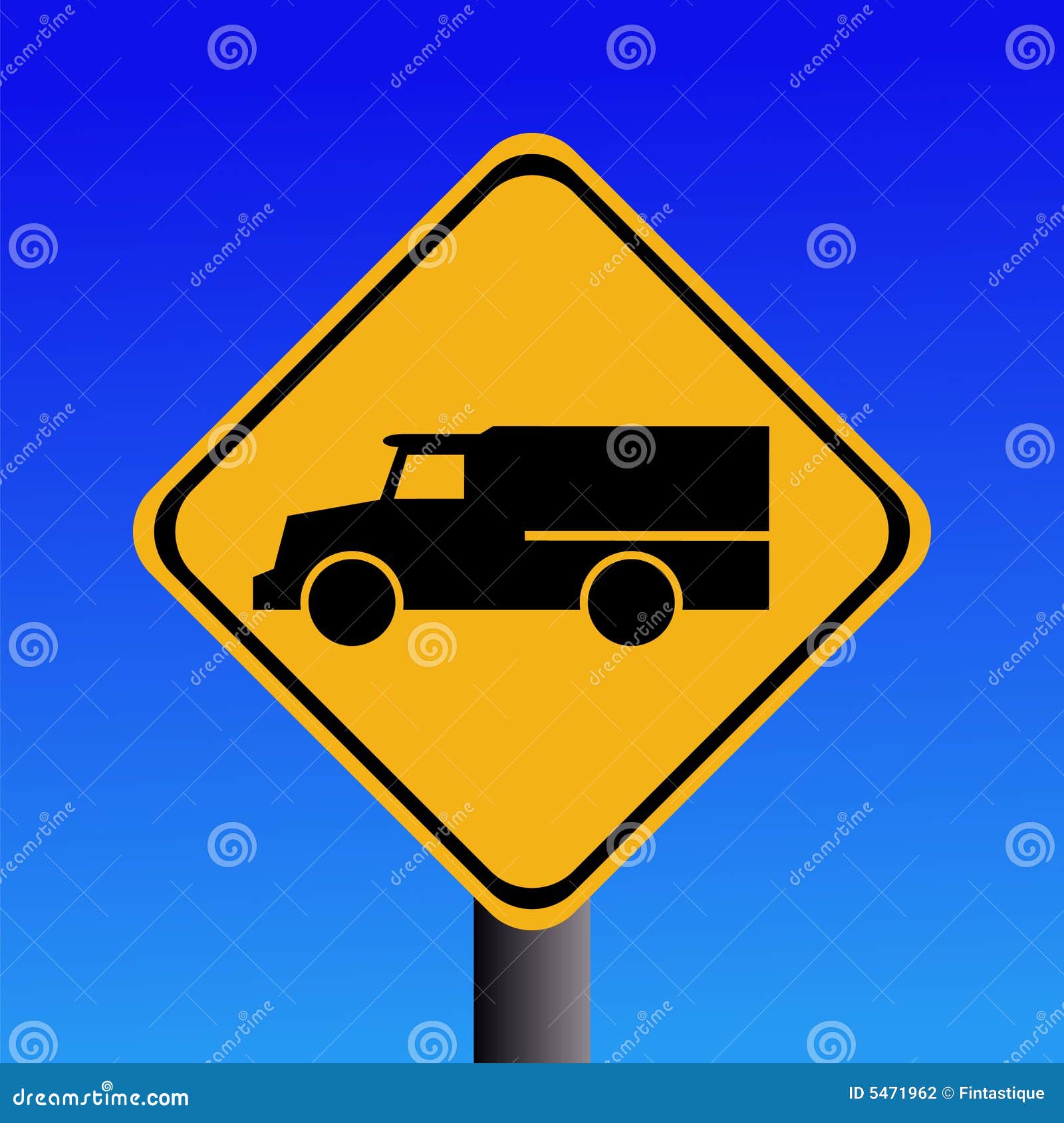 Warning trucks sign stock vector. Illustration of caution - 5471962