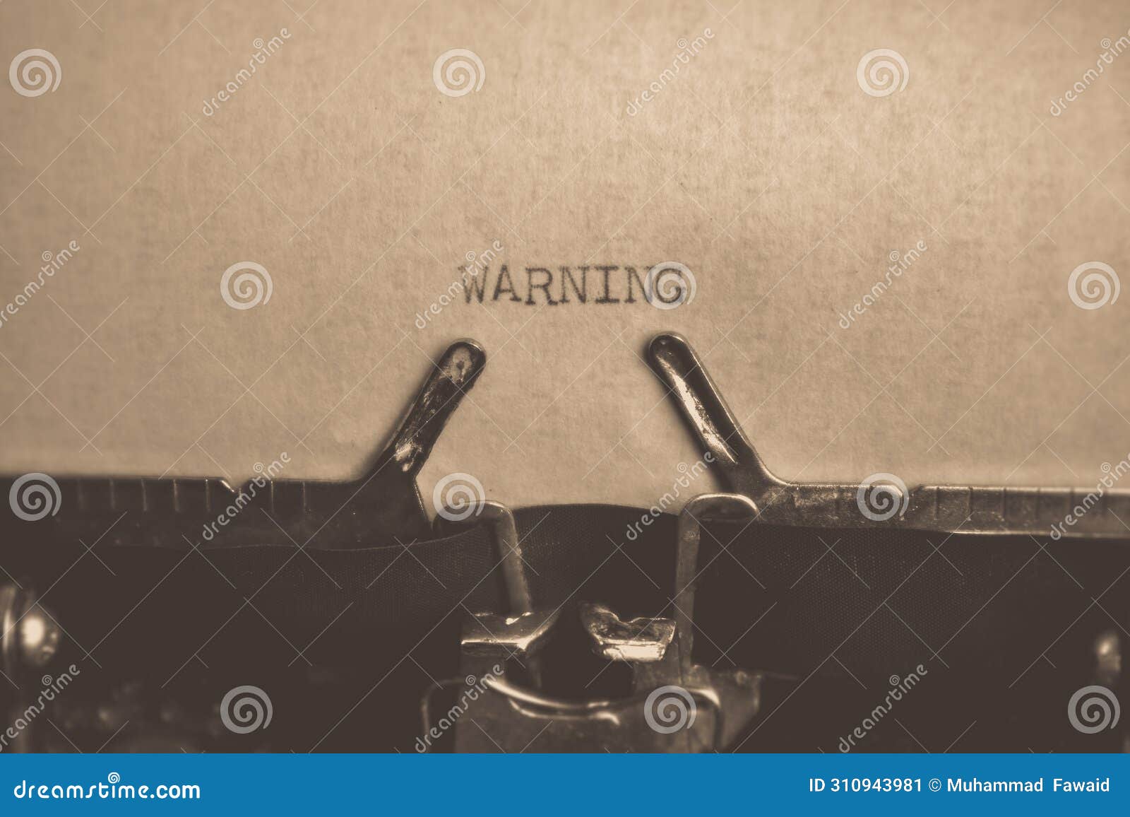 WARNING Typed Words on a Vintage Typewriter. Close Up Stock Image ... WARNING Typed Words on a Vintage Typewriter. Close Up Stock Image ...