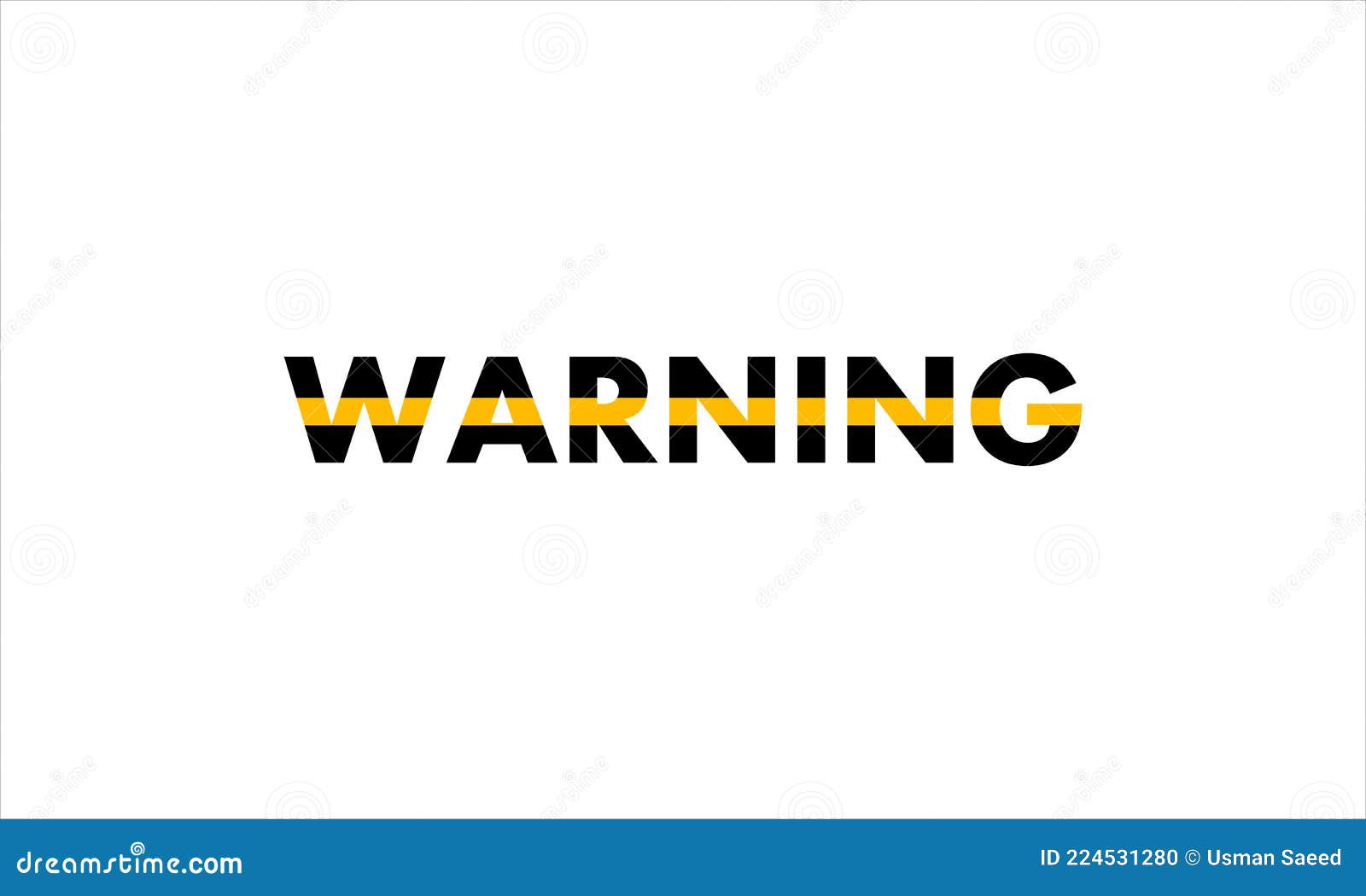 Warning Typography Icon with Yellow Tape Logo Design Vector ...