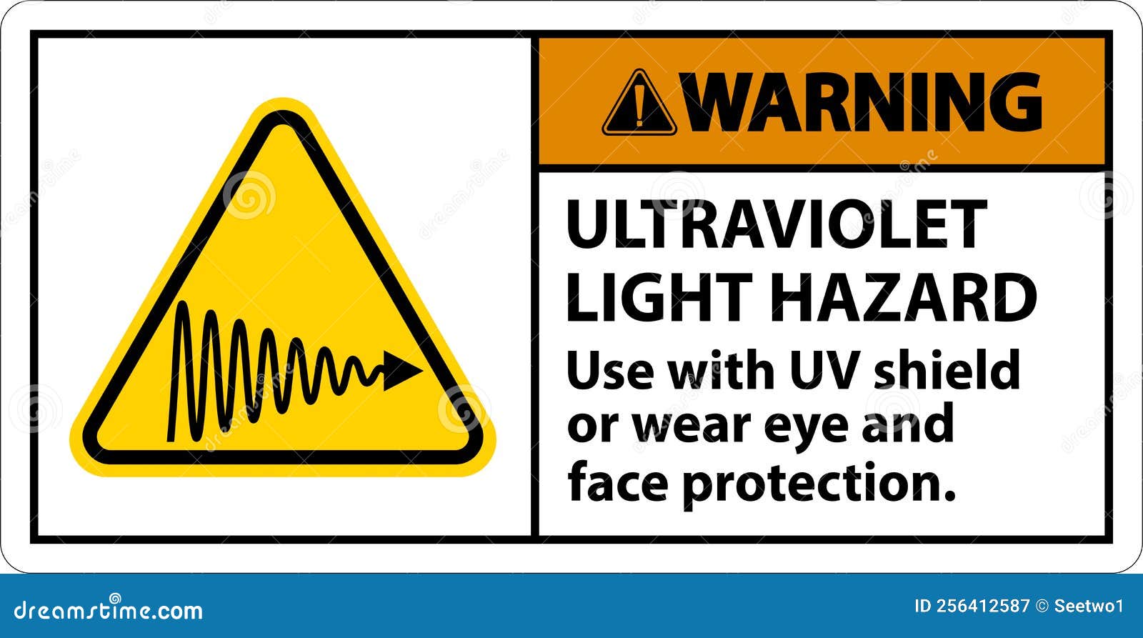 Warning Ultraviolet Light Hazard Label on White Background Stock Vector ...