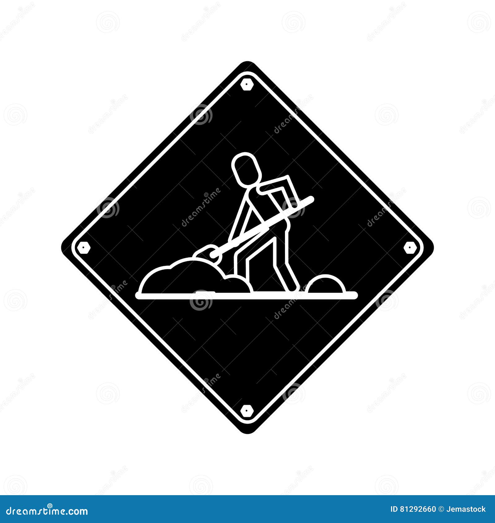 Warning Under Construction Repair Sign Pictogram Stock Vector ...
