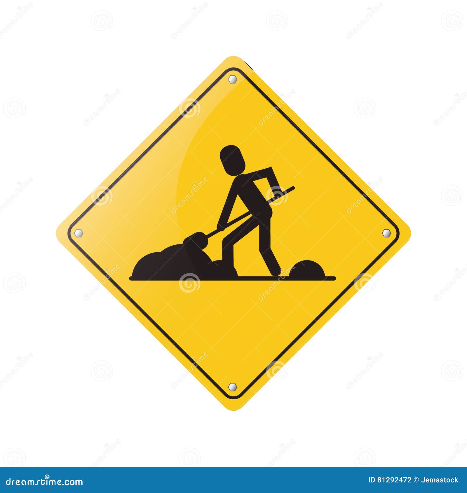 Warning Under Construction Repair Sign Stock Vector - Illustration of ...