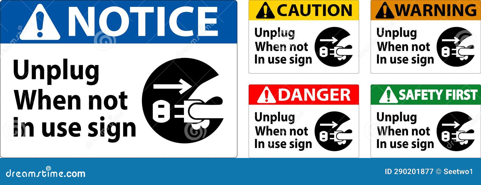 Warning Unplug when Not in Use Symbol Sign Stock Vector - Illustration ...