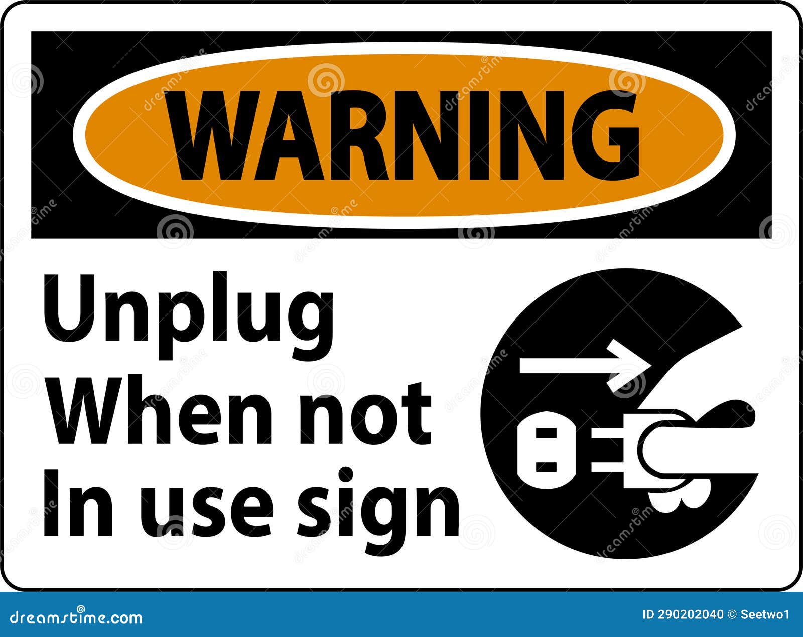Warning Unplug when Not in Use Symbol Sign Stock Vector - Illustration ...
